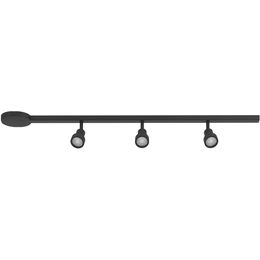 Eglo Deckenleuchte "EASYT SET 3 SPOTS System - Alu, Kunststoff - GU10 - 3X10W - IP20", schwarz, 3, H: 14cm, 1 Stk., Leuchten, Schienensystem, Deckenleuchte Schienenleiste, L102 x B5,5 x H14 cm, Deckenleuchte