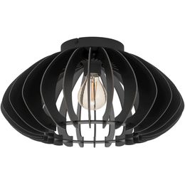 Eglo Deckenleuchte "Cossano Deckenlampe, Vintage, Retro, Japandi, E27, Flurlampe, Lampe", schwarz, 1, &Oslash; 45cm H: 23,5cm, 1 Stk., Leuchten, Wand-/Deckenleuchte - H23,5 x &Oslash;45 cm - schwarz - 1X40W exkl., Deckenleuchte