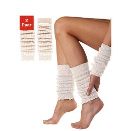 Beinstulpen Lavana, Damen, beige (ecru), Strick, Wolle, Stulpen, und Armstulpen