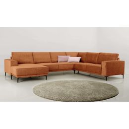 Wohnlandschaft OTTO HOME, B:342cm H:85cm T:260cmbrick, 100% Polyester, Sofas, "OLAND U-Form, XXL, B: 342 cm, Skandi-Design", Skandi-Design in