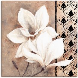 Leinwandbild Artland "Klassische Magnolien", beige (farbe bild(er): naturfarben), B:40cm H:40cm, Bilder, Leinwandbild, auf Holzrahmen gespannt