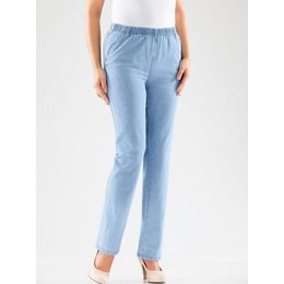 Schlupfjeans Classic Basics, Damen, Gr. 22, Kurzgr&ouml;&szlig;en, blau (blau, bleached), 100% Baumwolle, unifarben, lang, Jeans Schlupfjeans