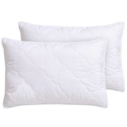 Microfaserkissen my home "Mondschein, Kopfkissen 1-tlg. oder 2-tlg. 40x80 oder 80x80 cm", wei&szlig;, B:60cm L:40cm, Bezug: 100% Polyester. F&uuml;llung: 100% Polyester, Kopfkissen, Kissen, allergiker geeignet (f&uuml;r Hausstauballergiker)
