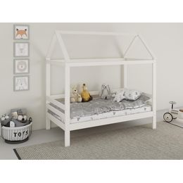 Hausbett OTTO HOME "Alice, Bett, Made in Europe, FSC zertifiziertes Massivholz", wei&szlig;, B:84,5cm H:165cm, Betten, zertifiziertes Massivholz, inklusive Lattenrost