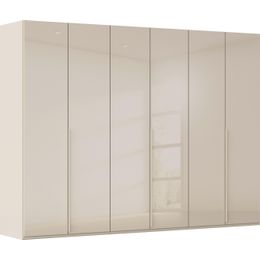 Dreht&uuml;renschrank Rauch "Kleiderschrank Schrank Garderobe W&auml;scheschrank BESTSELLER MONTCLAR", beige, glas beige (champagner), griffe champagner, B:301cm H:223cm T:60cm, Holzwerkstoff, Schr&auml;nke, Dreht&uuml;renschrank, Front in Glas/Hochglanz/Dekor/Grauspiegel in 5 Breiten MADE IN GERMANY, Topseller