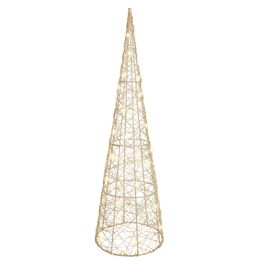 LED-Dekofigur I.GE.A. "LED-Pyramide", gold, B:18cm H:60cm, Draht, Dekofiguren, Dekofigur Weihnachtspyramide Weihnachtsdeko Weihnachtsbaum Christbaum