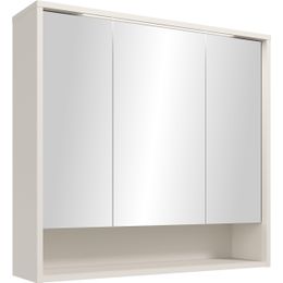 Spiegelschrank BASIC BY BALCULINA "Lucera BxHxT 80x75x20 cm", kaschmirfarben, B:80cm H:75cm T:20cm, Holzwerkstoff, Schr&auml;nke, Spiegelschrank, Breite 80cm, LED-Beleuchtung kaltwei&szlig;