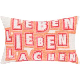 Dekokissen Pad "CIRCLE OF LIFE, Made in Europe", gemustert, B:60cm L:35cm, Acryl, Baumwolle, Dekokissen_Sitzkissen_Kissenh&uuml;llen, Kissenh&uuml;lle ohne F&uuml;llung, mit Schriftzug, 1 St&uuml;ck, 35x60 cm