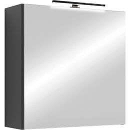 Spiegelschrank ByLiving "Serie Spree, in vielen Breiten erh&auml;ltlich", anthrazit, B:60cm H:60cm T:15cm, FSC-zertifizierter Holzwerkstoff, Schr&auml;nke, Spiegelschrank, Soft-Close, LED Beleuchtung mit Schalter- und Steckdosenbox