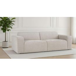 3-Sitzer OTTO HOME "Koa, 228 cm, Modulsofa in Cord, Chenille, Struktur, Webstoff", cream, B:228cm H:88cm T:98cm, 100% Polyester, Sofas, Designsofa, weicher Lounge-Sitzkomfort, Welleunterfederung, bodentief