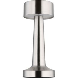 Globo LIGHTING LED Tischleuchte "ANGELIKA - Akkutischleuchte", silber (nickel matt), 1, 1 Stk., Leuchten, Design Tischleuchte, Akku, modern, Akkulampe, CCT, LED Tischlampe LED Tischleuchte