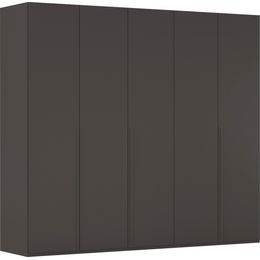 Drehtürenschrank Rauch "Kleiderschrank Schrank Garderobe Wäscheschrank BESTSELLER MONTCLAR", graphit, griffe graphit, B:251cm H:223cm T:60cm, Holzwerkstoff, Schränke, Drehtürenschrank, Front in Glas/Hochglanz/Dekor/Grauspiegel in 5 Breiten MADE IN GERMANY, Topseller