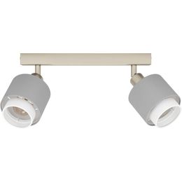 Eglo Deckenleuchte "Bellizzi Deckenstrahler schwenkbar, grau und wei&szlig;, E14, K&uuml;chenlampe", 2, H: 18,5cm, 1 Stk.silberfarben, Leuchten, Spot - L31 x B9