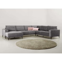 Wohnlandschaft OTTO HOME, B:342cm H:85cm T:260cmdunkelgrau, 100% Polyester, Sofas, "OLAND U-Form, XXL, B: 342 cm, Skandi-Design", Skandi-Design in