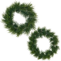 Kunstkranz Creativ green "Kiefernkranz", grün, T:9cm Ø:33cm, Kunststoff, Kunstpflanzen, als Set aus 2 Größen