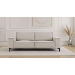 3-Sitzer OTTO HOME, B:224cm H:85cm T:83cmsand, 92%PES 8%NY, Sofas, "OLAND, B: 224 cm - Skandi-Design", Struktur, Flachgewebe, Luxus-Microfaser, Boucle