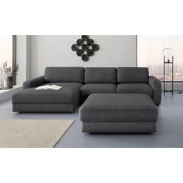 Ecksofa Home Affaire "Bloomfield, bequem und elegant, OTTOs Choice, Breite 303cm, L-Form", schwarz (obsidian), B:303cm H:84cm T:176cm, 100% Polyester, Sofas, Ecksofa, mit Bettfunktion und Bettkasten, Unser Dauertiefpreis