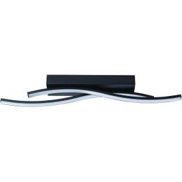Eglo LED Deckenleuchte "LED Deckenlampe Viloria, geschwungene Deckenlampe, 56,5 cm", schwarz, 1, H: 8,5cm, 1 Stk., Leuchten, aus Stahl, Kunststoff, Deckenlampe, Flurlampe, 3000 K, design, modern, LED Deckenleuchte