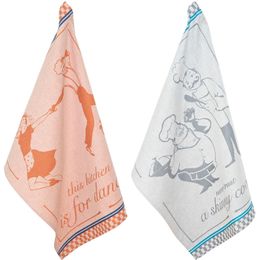 Geschirrtuch Pad "GANASH", orange, B:50cm H:1cm L:70cm T:50cm, 100% Baumwolle, Geschirrt&uuml;cher, Geschirrtuch, 100% Baumwolle, 50x70 cm