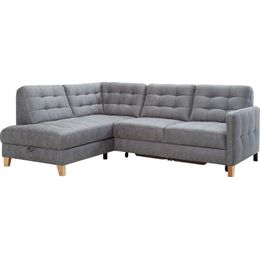 Ecksofa exxpo - SOFA FASHION "Elio, kompakt & bequem, zeitloses Design, Breite 228cm, L-Form", grau (anthrazith), B:228cm H:84cm T:174cm, Sofas, Ecksofa, wahlweise mit Bettfunktion und Bettkasten