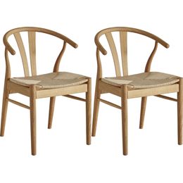 Holzstuhl HAMMEL FURNITURE "Frida, Stuhl, Holzstuhl, Massivholz mit Flechtsitz - robust, zeitlos", beige (natur), B:52cm H:75cm T:57cm, Geflecht Wasserhyazinthe, Massivholz, St&uuml;hle, Holzstuhl, Qualit&auml;t & d&auml;nische Handwerkskunst - Dining by Hammel
