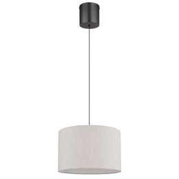 NOWA H&auml;ngeleuchte "THEA", schwarz, beige, 1, &Oslash; 35cm H: 180cm, 1 Stk., Leuchten, H&auml;ngelampe,schwarz,Leinen,Esszimmer,Esstisch,creme,H&ouml;he verstellbar, H&auml;ngeleuchte