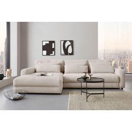Ecksofa Home Affaire "Bloomfield, bequem und elegant, OTTOs Choice, Breite 303cm, L-Form", beige, B:303cm H:84cm T:176cm, 92% Polyester 8% Nylon, Sofas, Ecksofa, mit Bettfunktion und Bettkasten, Unser Dauertiefpreis