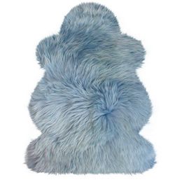 Fellteppich Heitmann Felle "Lammfell farbig - Premium Qualit&auml;t" Gr. 41, blau (taubenblau), B:68cm H:70mm L:100cm, Lammfell, Teppiche, Fellteppich, echtes Austral. Lammfell, besonders dicht & weich, verschiedene Gr&ouml;&szlig;en
