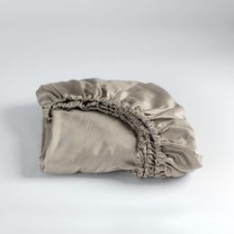 Spannbettlaken Cinderella "Cinderella Sundays Satin, f&uuml;r Matratzen bis 25 cm H&ouml;he", grau (taupe), B:180cm L:210cm, Satin, Obermaterial: 100% Baumwolle, Bettlaken, Spannbettlaken, f&uuml;r Matratzen bis 25 cm H&ouml;he