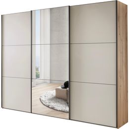 Schwebet&uuml;renschrank Wiemann "Phoenix, Made in Germany, modernes Design, Highlight, Blickfang", bianco, eiche, nachbildung, B:223cm H:236cm T:67cm, Schr&auml;nke, Schwebet&uuml;renschrank, maximaler Staurraum, inkl.Einlegeb&ouml;den, W&auml;scheb&ouml;den u. D&auml;mpfer