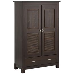 Wäscheschrank OTTO HOME "Rauna", braun (dunkelbraun), B:96cm H:155cm T:38cm, Massivholz, Schränke, aus massiver Kiefer, FSC, 2-türig, 96cm breit