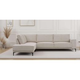 Ecksofa OTTO HOME, B:289cm H:85cm T:210cmsand, 92%PES 8%NY, Wohnzimmer, Sofas, "OLAND L-Form, B: 289 cm, Skandi-Design", Struktur, Flachgewebe,