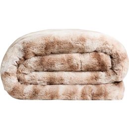 Wohndecke Star Home Textil "Marmor", beige, B:140cm L:190cm, Polyester, Wohndecken, Wohndecke, Kuscheldecke, Felloptik, Beige und Anthrazit, Pflegeleicht, Tierfrei