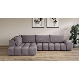 Ecksofa OTTO HOME "AZITA L-Form, XL 296 cm - Designsofa in Bubble-Optik", grau (dunkelgrau), B:296cm H:89cm T:176,5cm, 100% Polyester, Sofas, Ecksofa, lose R&uuml;ckenkissen, traumhafte Steppung, Topseller