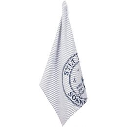 Geschirrtuch Pad "OCEAN SYLT", blau, B:50cm H:1cm L:70cm T:50cm, 100% Baumwolle, Geschirrt&uuml;cher, Geschirrtuch, 100% Baumwolle, 50x70 cm, maritim, gestreift, Schriftzug Sylt