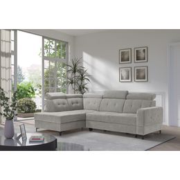 Ecksofa, B:254cm H:100cm T:182cmsand, exxpo - SOFA FASHION, Wohnzimmer, Sofas, "Monte, Kopfteile verstellbar, optional mit Bettfunktion &