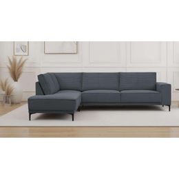 Ecksofa OTTO HOME, B:289cm H:85cm T:210cmdunkelgrau, 92%PES 8%NY, Wohnzimmer, Sofas, "OLAND L-Form, B: 289 cm, Skandi-Design", Struktur, Flachgewebe,
