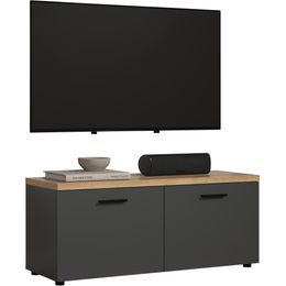 Lowboard Home Affaire, B:120cm H:50cm T:40cmanthrazit, evoke eiche, Holzwerkstoff, Kunststoff, Wohnzimmer, Sideboards, "Bajo", TV-Lowboard mit 2