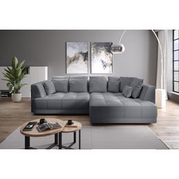 Ecksofa WERK2, B:207cm H:72cm T:286cmgrau, 100% Polyester, Wohnzimmer, Sofas, "Tiga, Komfortsofa mit elekt. Auszugsfunktion, bequem, L-Form", Pure