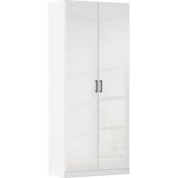 Mehrzweckschrank Rauch, B:91cm H:210cm T:41cmalpinwei&szlig;, hochglanz wei&szlig;, griffe graumetallic, Holzwerkstoff, K&uuml;che, Schr&auml;nke, "Garderobe