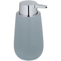 Seifenspender Wenko "Badi", blau, Acrylnitril-Butadien-Styrol (ABS), Keramik, Dosierspender, Seifenspender, Dosierspender aus hochwertiger Keramik, mattierte Oberfl&auml;che, 320 ml