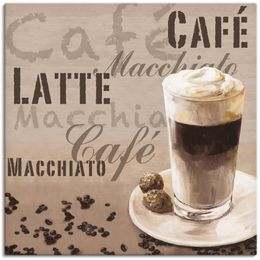 Wandbild Artland "Kaffee - Latte Macchiato", beige (farbe bild(er): naturfarben), B:30cm H:30cm T:1,8cm, Bilder, auf Holzrahmen gespannt