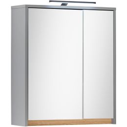 Badezimmerspiegelschrank BASIC BY BALCULINA "Avanto B/H/T 60x70x20 cm", hellgrau matt, schwarz, B:60cm H:70cm T:20cm, FSC-zertifizierter Holzwerkstoff, Schr&auml;nke, Breite 60cm, Softclose f&uuml;r T&uuml;ren, FSC-Mix 70%