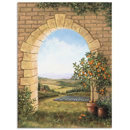 Wandbild Artland "Orangenbaum vor dem Torbogen", braun (farbe bild(er): braun), B:90cm H:120cm, Bilder, als Alubild, Leinwandbild, Poster in verschied. Gr&ouml;&szlig;en