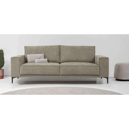 3-Sitzer OTTO HOME "OLAND, B: 224 cm - Skandi-Design", braun, B:224cm H:85cm T:83cm, 100% Polyester, Sofas, Struktur, Flachgewebe, Luxus-Microfaser, Boucle