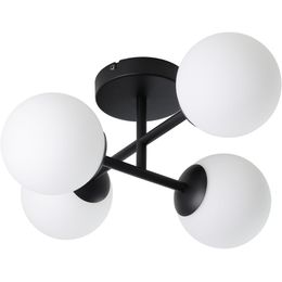 Eglo LED Deckenleuchte "CASTROVIDO Deckenlampe - Stahl - G9 - 4X4,2W - IP44", schwarz, 4, H: 19,5cm, 1 Stk., Leuchten, Wohzimmerlampe, Esszimmerlampe, Flur, Schlafzimmer,L47,5xB38,5xH19,5cm, LED Deckenleuchte