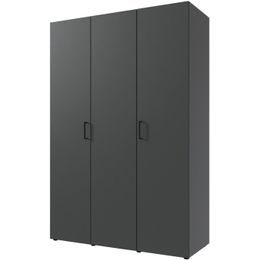 Kleiderschrank wimex "N-Gr", grafit, griffe schwarz, Schränke, Grafit, B/H/T: 120cm x 185cm x 54cm, Ohne Spiegel, Premium, Holzwerkstoff, Kleiderschrank, mit kurzen Griffen aus Metall, B:120cm H:185cm T:54cm
