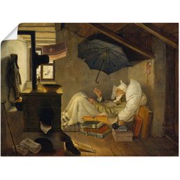 Wandbild Artland "Der arme Poet. 1839", braun (farbe bild(er): braun), B:40cm H:30cm, Papier, Bilder, als Leinwandbild, Poster in verschied. Gr&ouml;&szlig;en