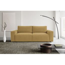 Schlafsofa WERK2, B:245cm H:74cm T:102cmgelb, 100% Polyester, Wohnzimmer, Sofas, "Lima, inkl. Bettkasten, bequem, Mega Sofa: Breite 245 cm", Big Sofa