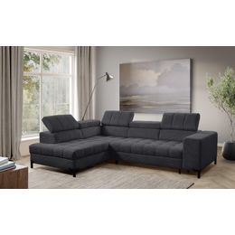 Ecksofa, B:276cm H:75cm T:203cmanthrazit, exxpo - SOFA FASHION, 90% PES, 10% NY, Wohnzimmer, Sofas, "Bocco, hochwertige Verarbeitung, toller